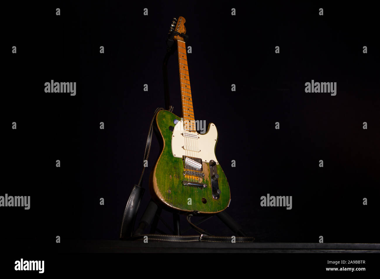 Status Quo frontman Francis Rossi OBE's green Fender Telecaster in ...