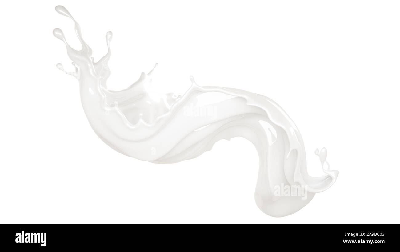 Splash of thick white liquid. 3d rendering, 3d illustration Stock Photo ...