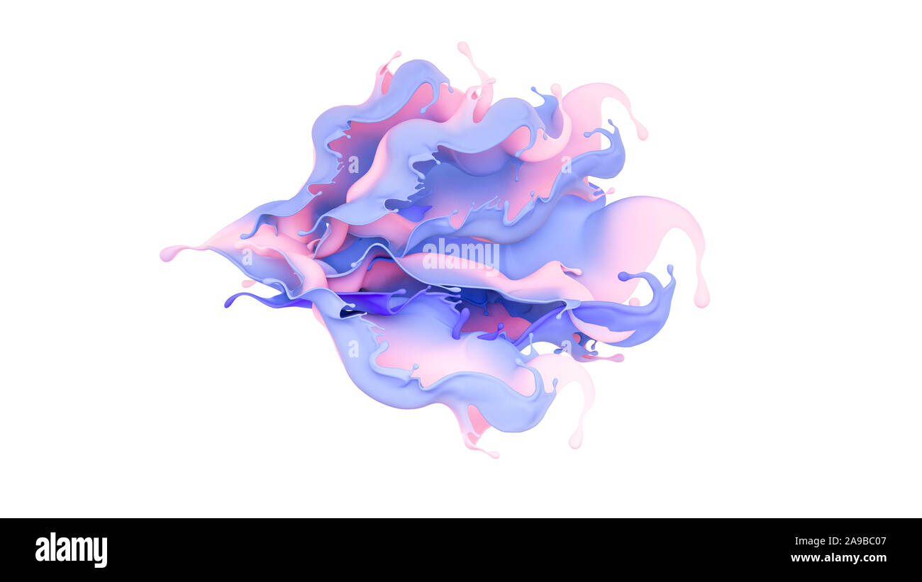 Beautiful multi-color splash of liquid . 3D illustration, 3D ...