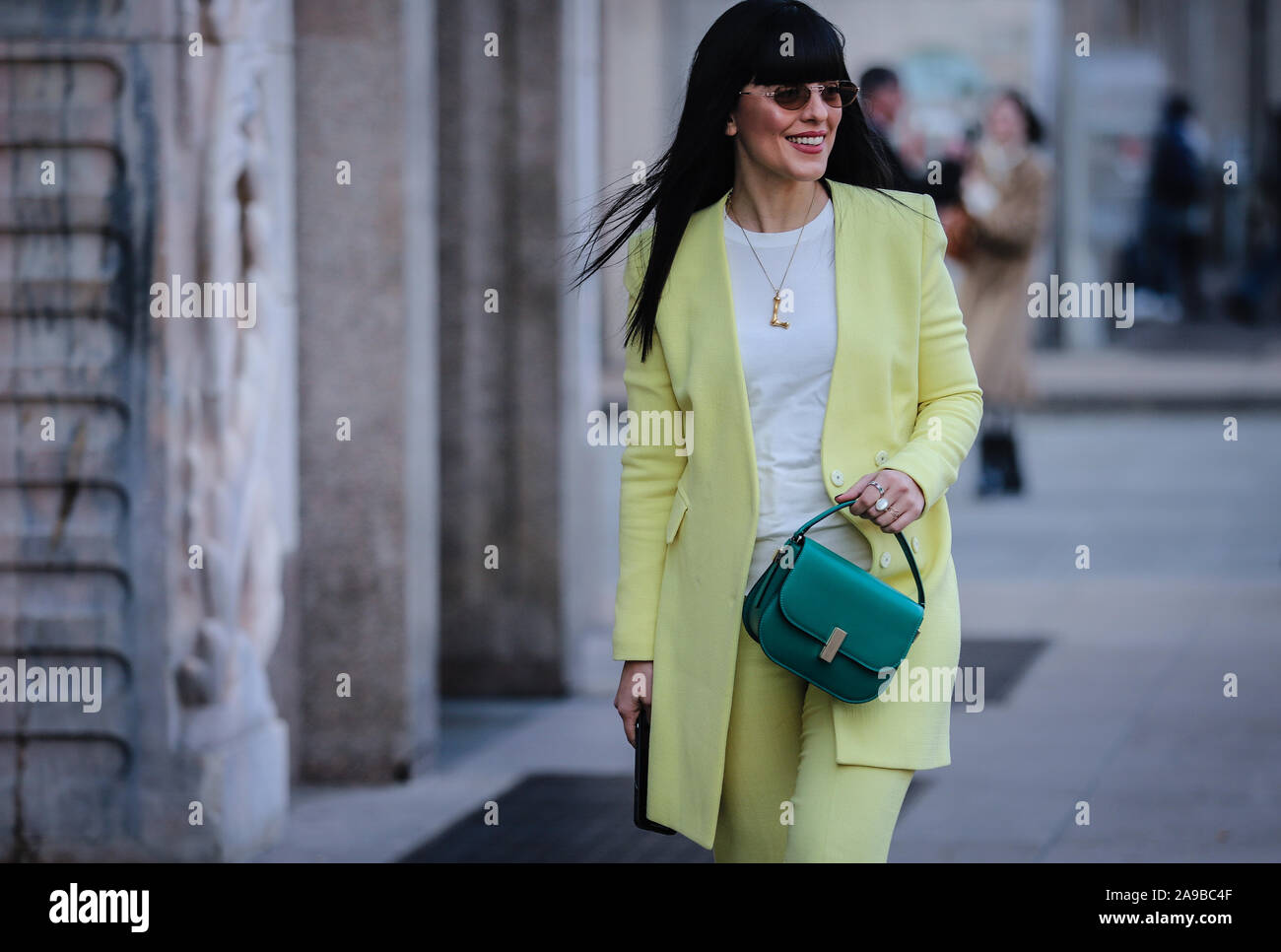 MILAN, Italy- February 20 2019: Laura Comolli on the street during the ...