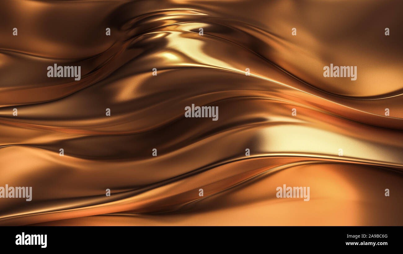 Golden smooth background. 3d rendering 3d illustration Stock Photo - Alamy