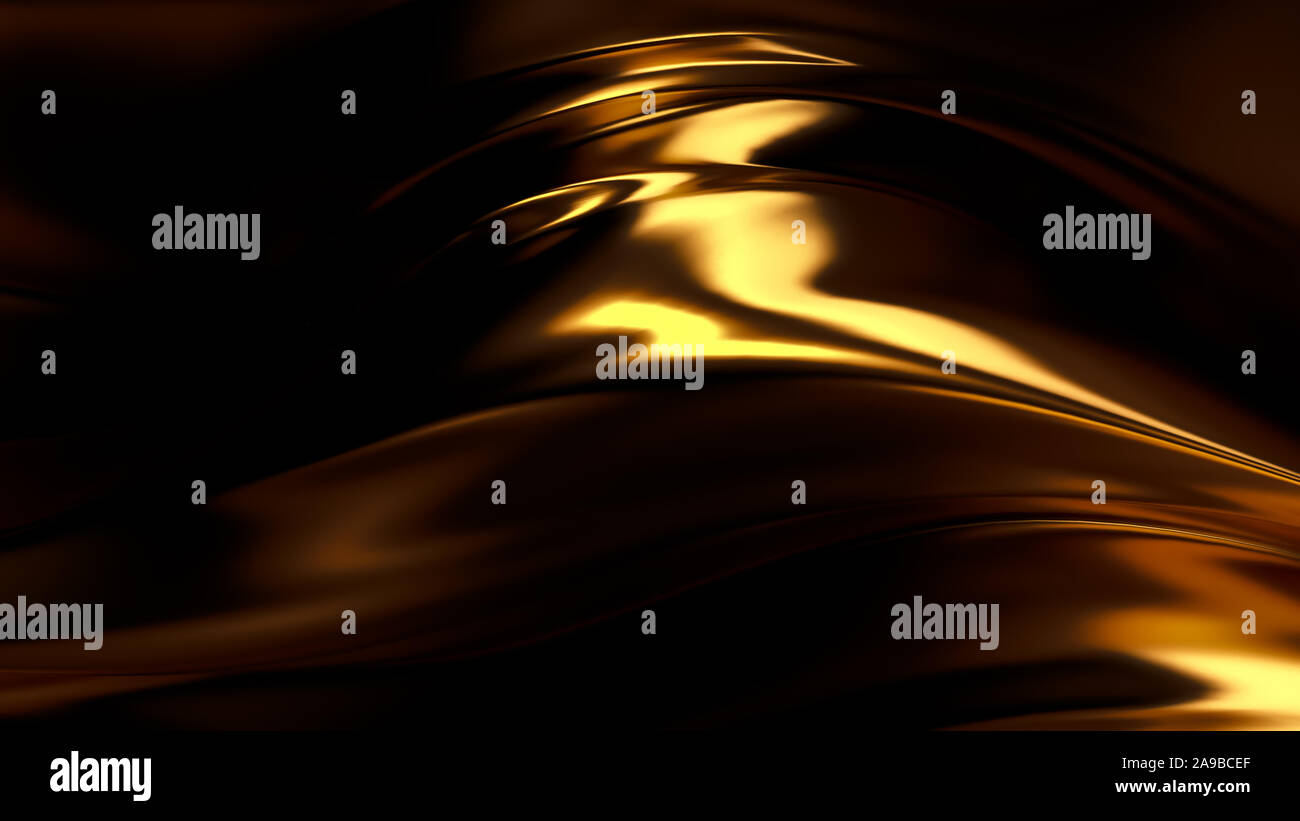 Golden smooth background. 3d rendering 3d illustration Stock Photo - Alamy