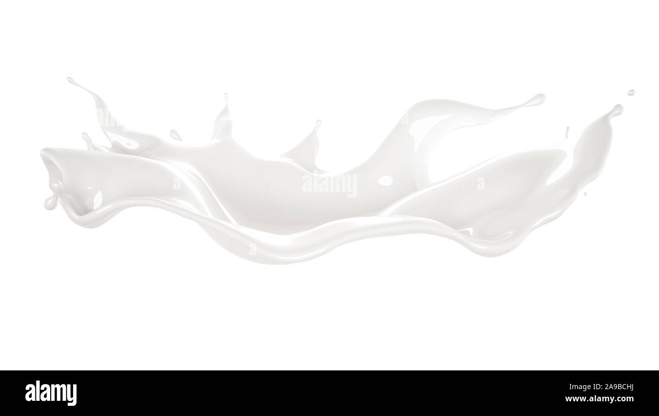 Splash of thick white liquid. 3d rendering, 3d illustration Stock Photo ...