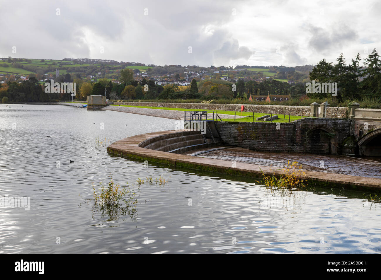 The overflow weir at the north end of the dam, connected to the ...