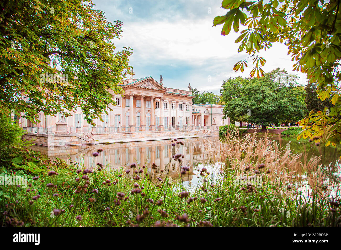 Royal Palace on the Water in Lazienki Park, Warsaw. Tourist places of ...