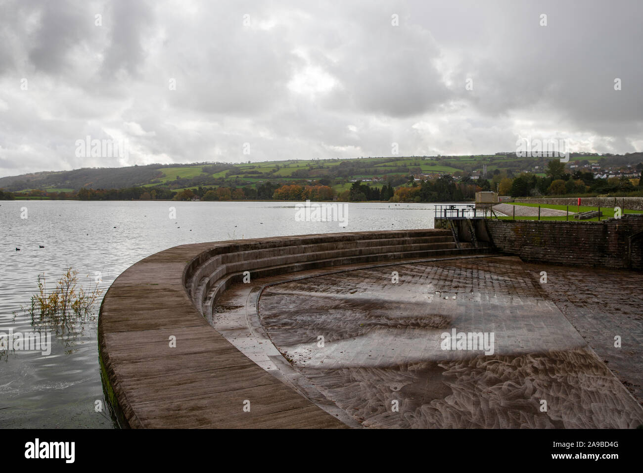 The overflow weir at the north end of the dam, connected to the ...