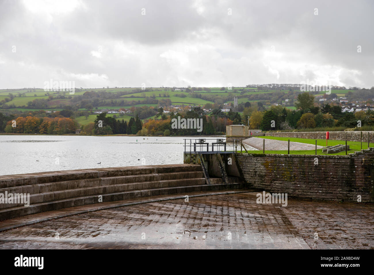 The overflow weir at the north end of the dam, connected to the ...