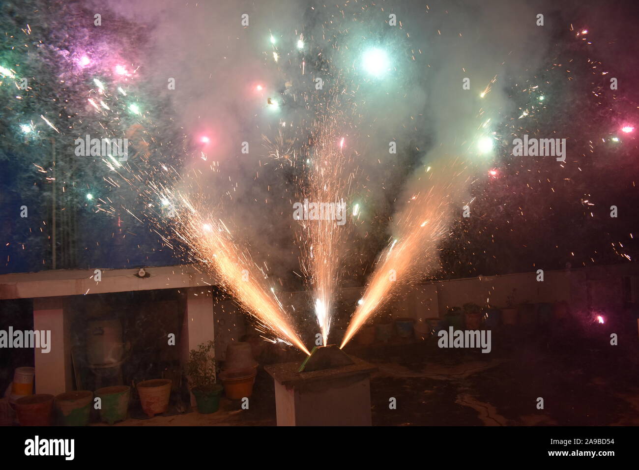 Celebration with illustration of exploding Firecracker A view of a type ...