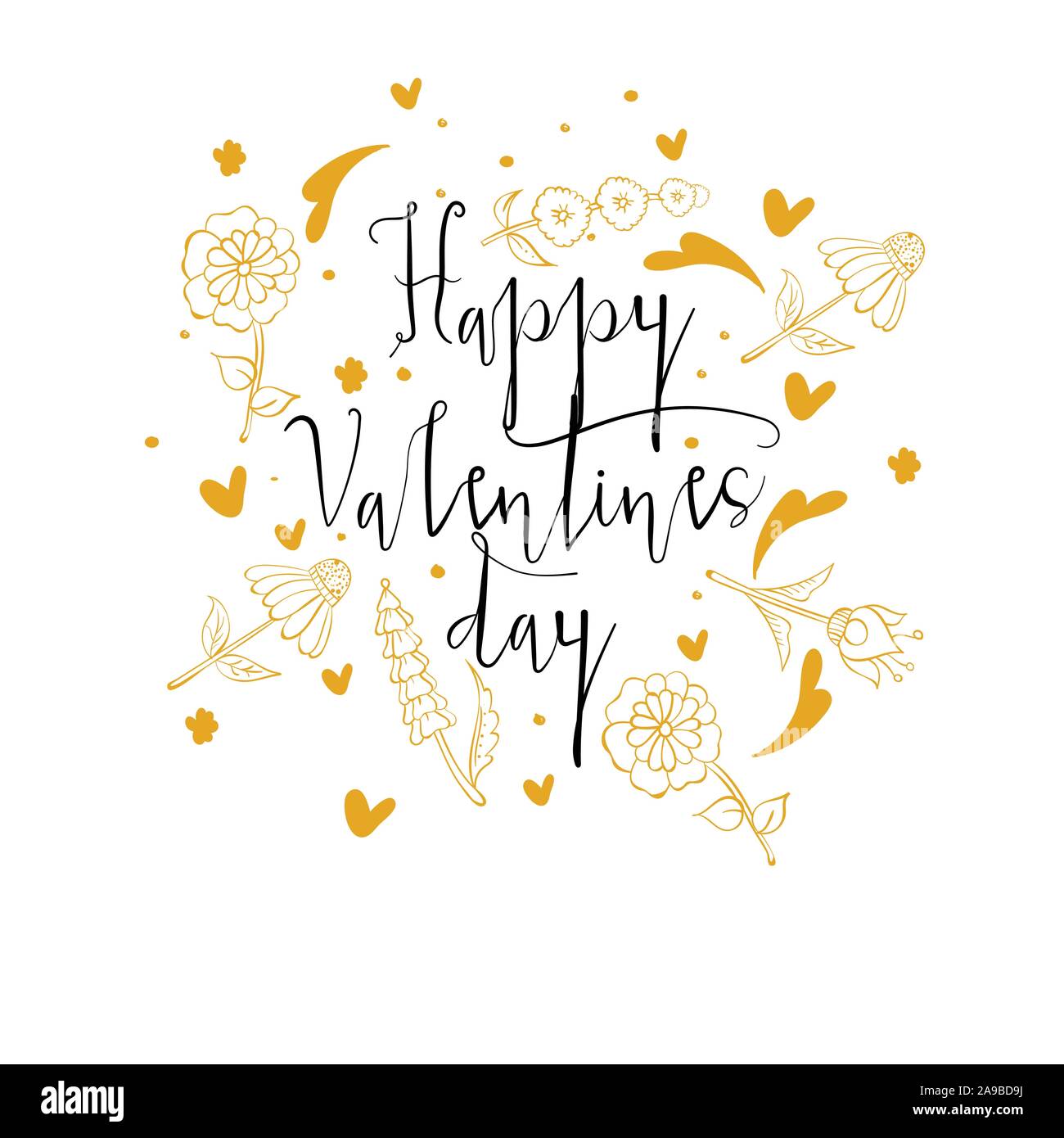 Happy Valentines Day typography poster with handwritten calligraphy ...