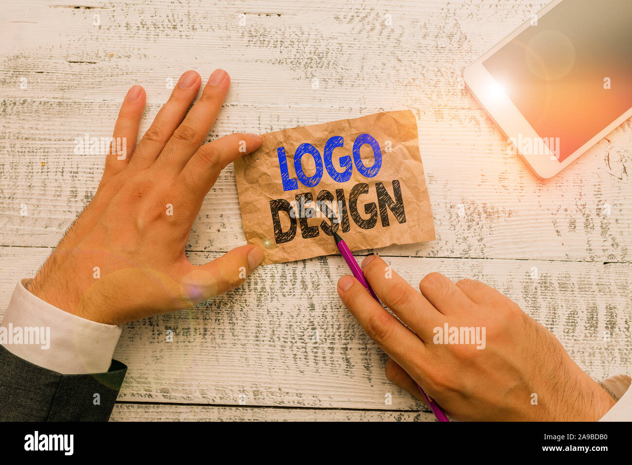 Conceptual hand writing showing Logo Design. Concept meaning a graphic ...
