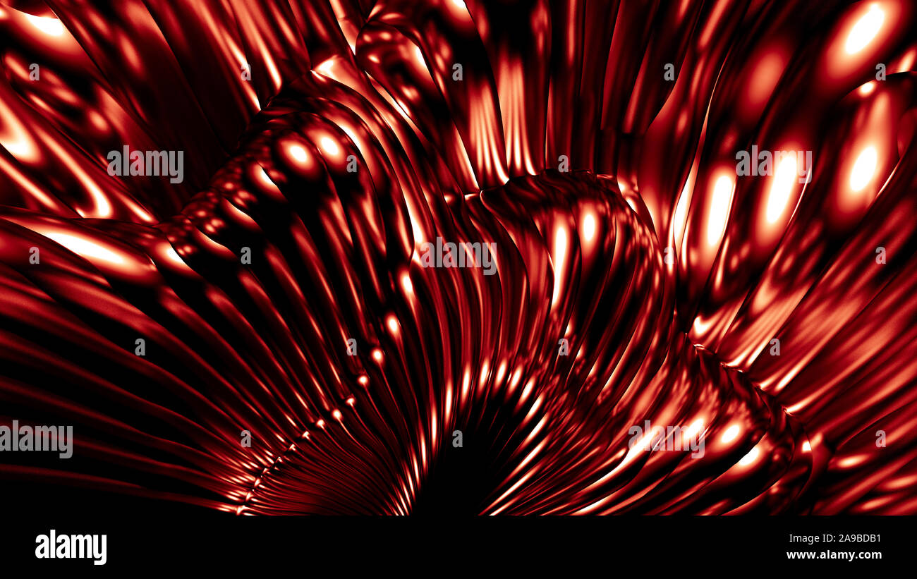 Stylish red metallic black background with lines and waves. 3d ...