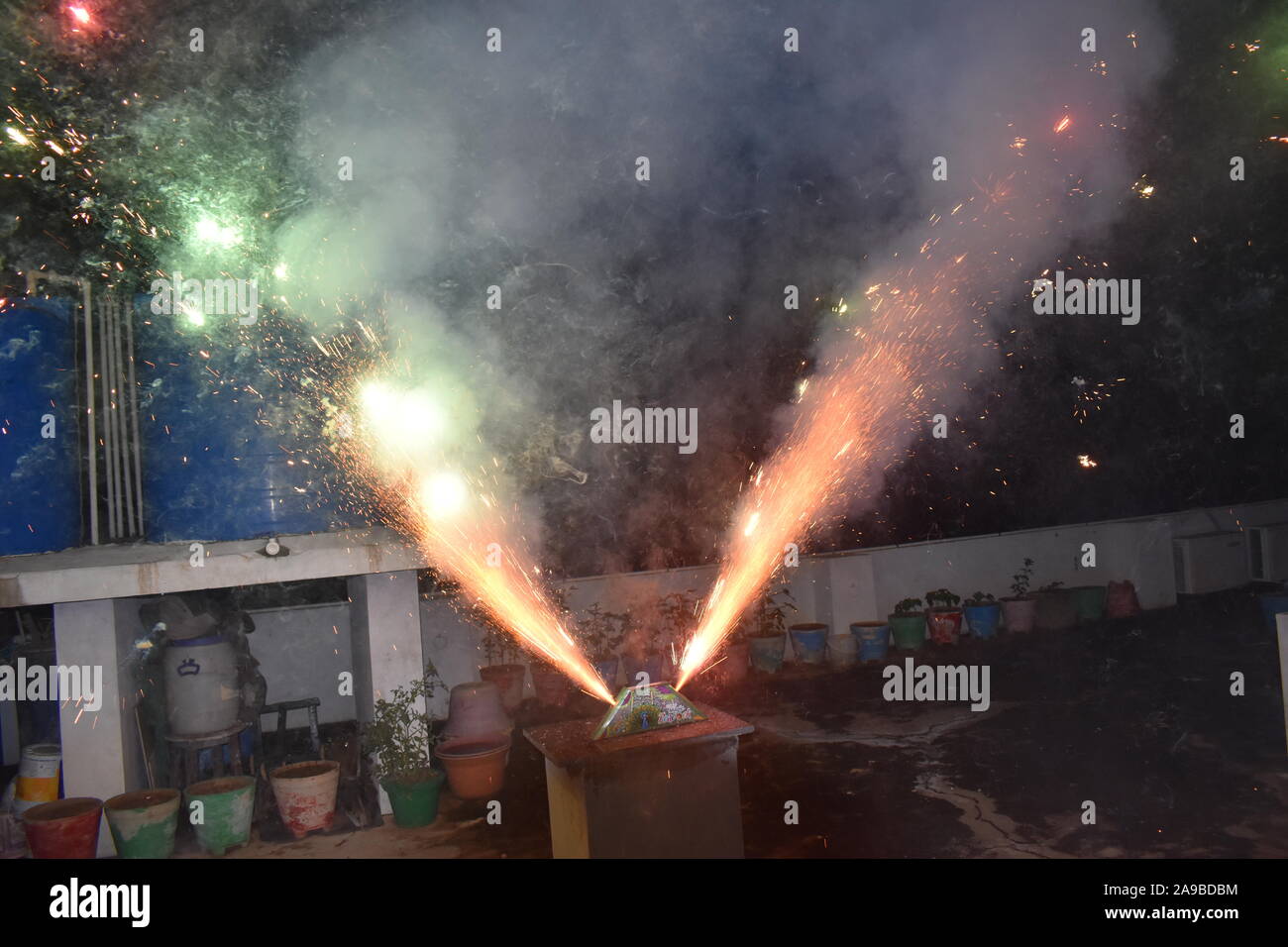 Celebration with illustration of exploding Firecracker A view of a type ...