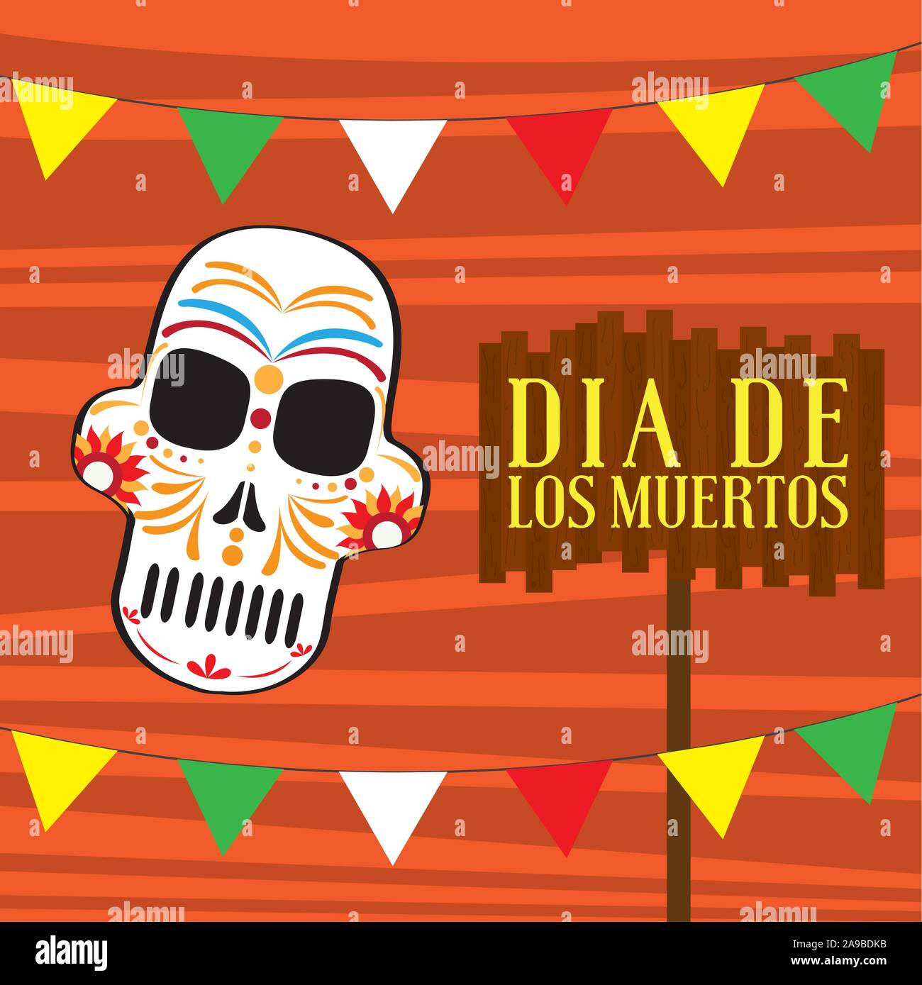 Dia de los muertos poster - Vector illustration Stock Vector Image ...