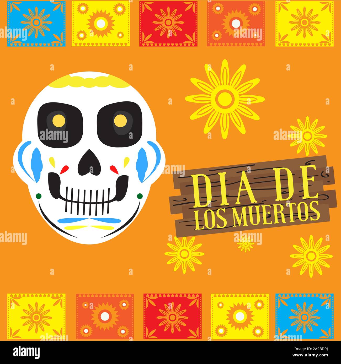 Dia de los muertos poster - Vector illustration Stock Vector Image ...