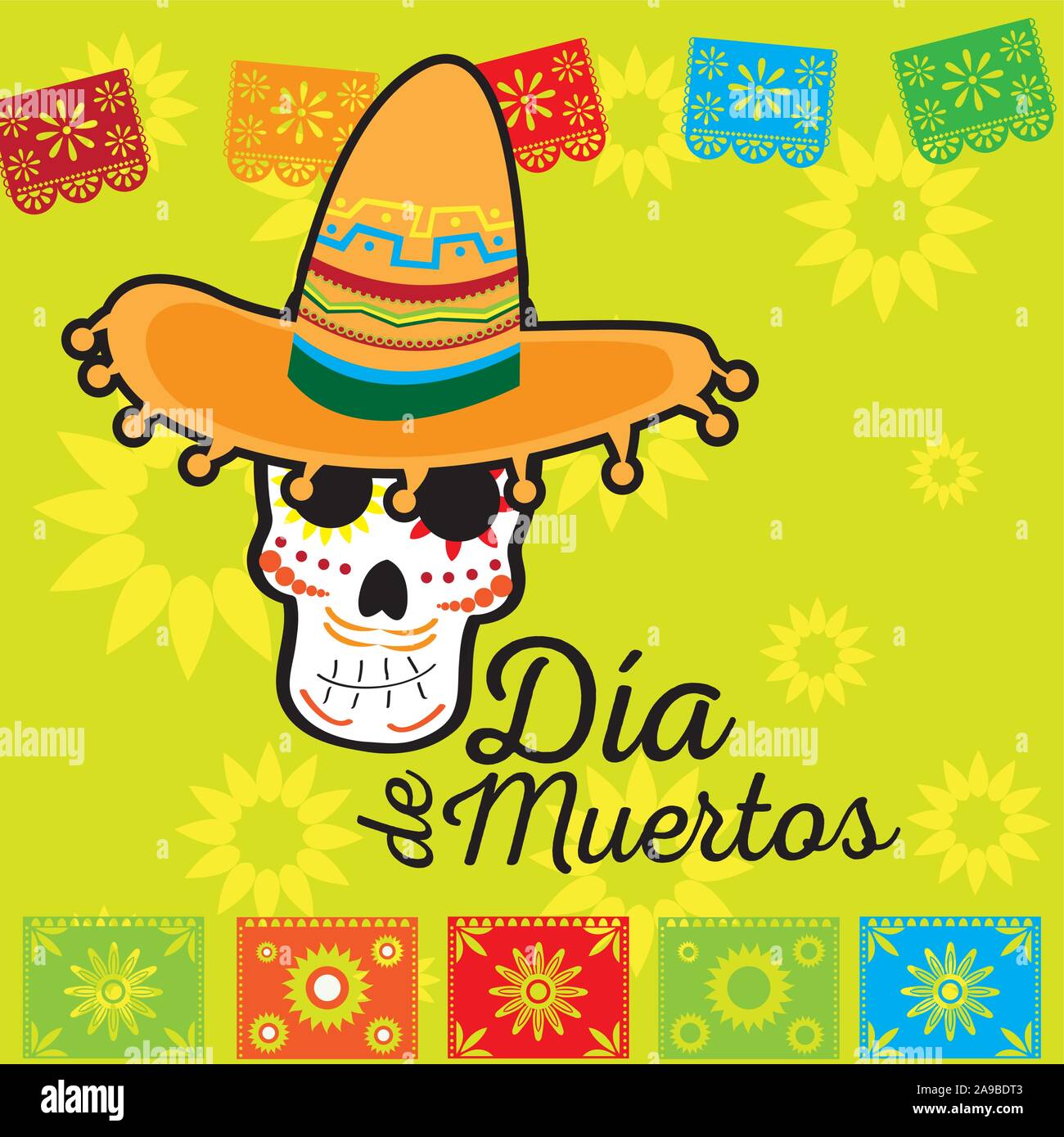 Dia de los muertos poster - Vector illustration Stock Vector Image ...