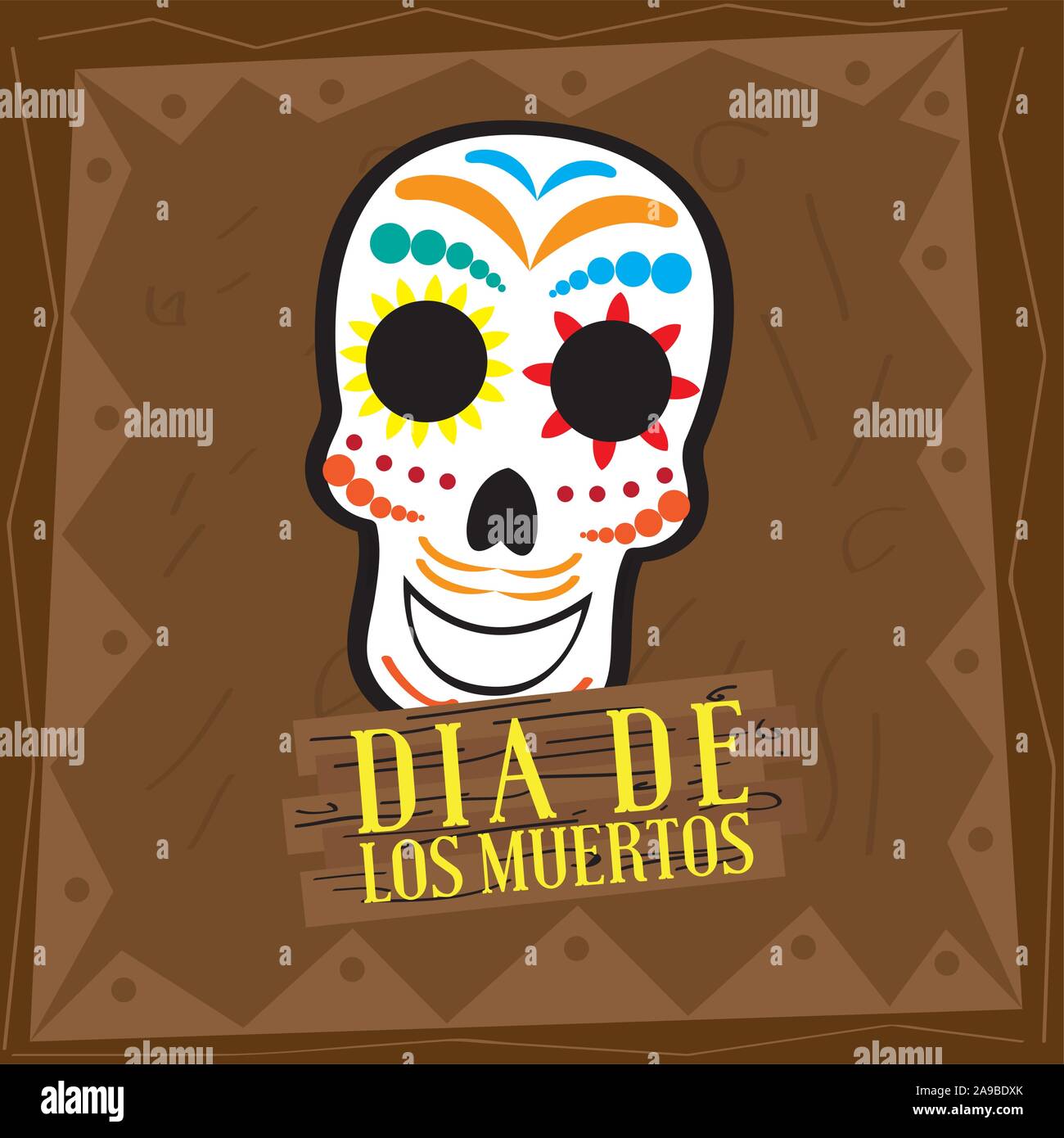 Dia de los muertos poster - Vector illustration Stock Vector Image ...