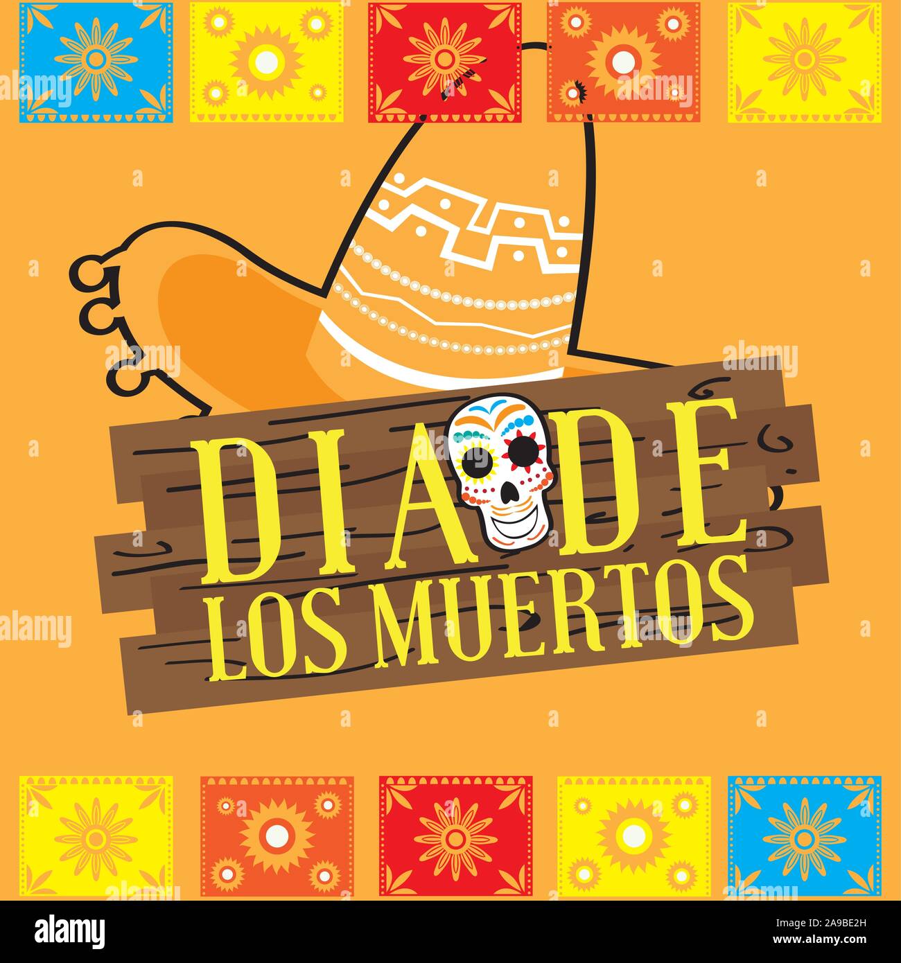 Dia de los muertos poster - Vector illustration Stock Vector Image ...