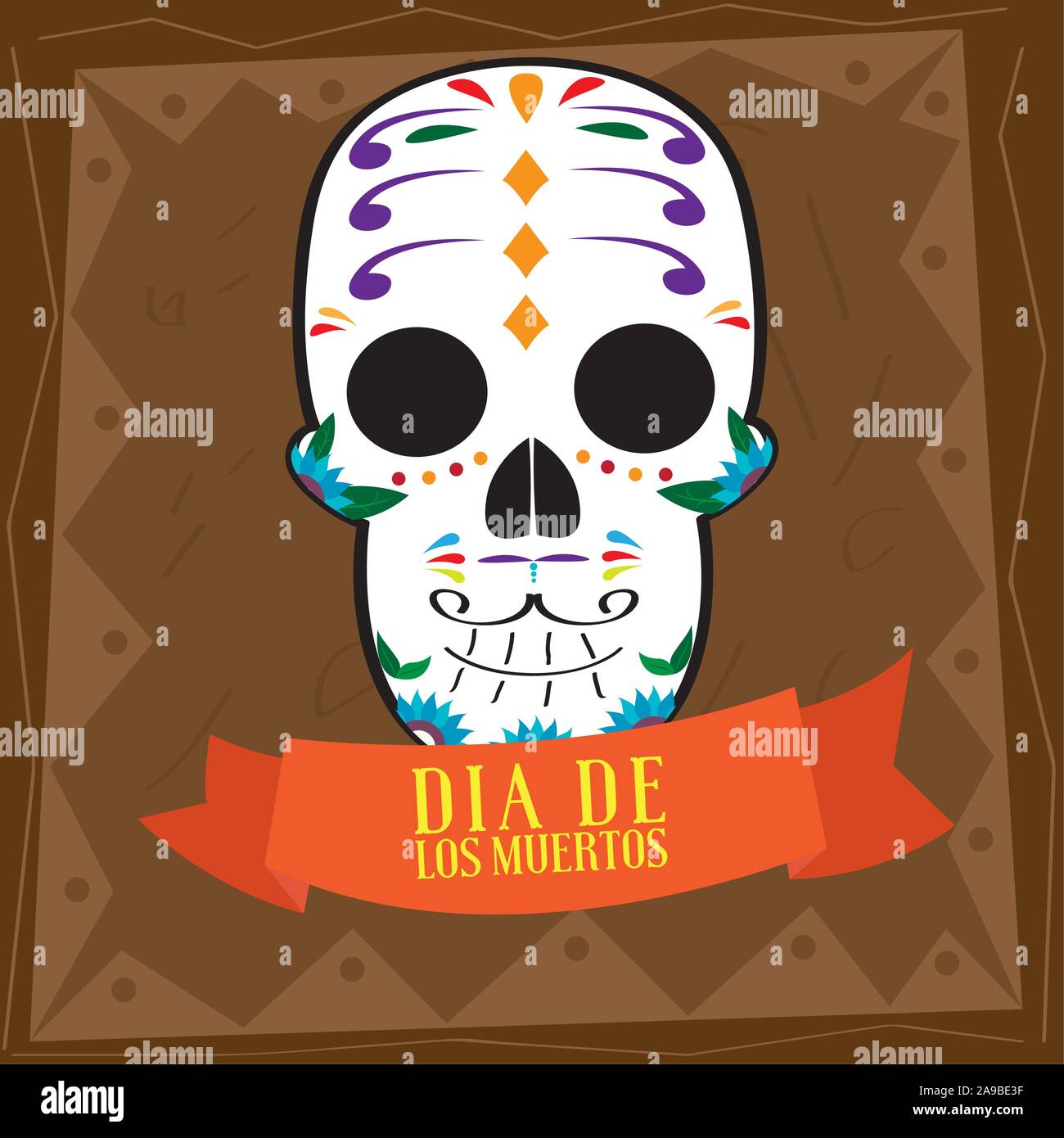 Dia de los muertos poster - Vector illustration Stock Vector Image ...