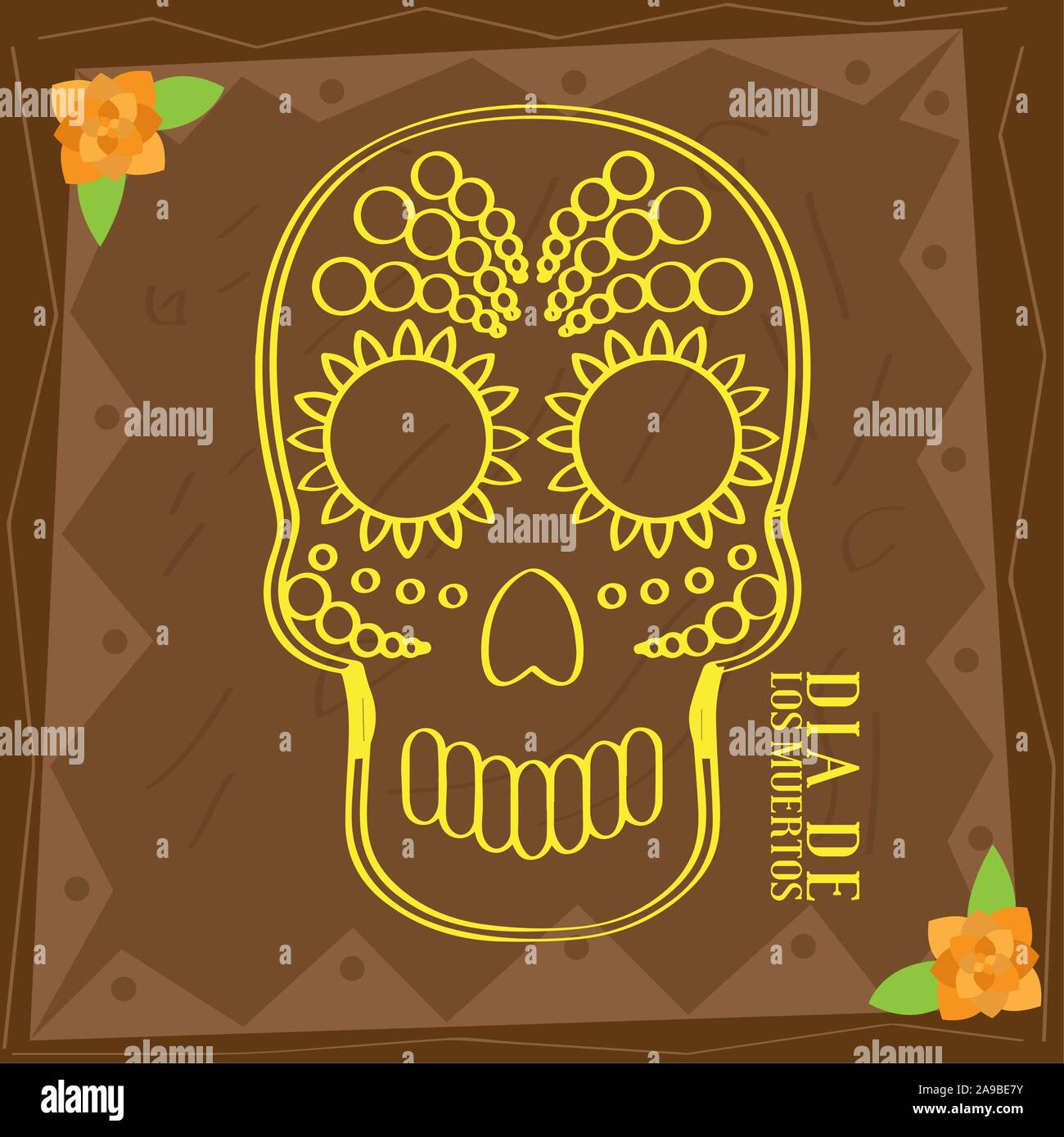 Dia de los muertos poster - Vector illustration Stock Vector Image ...