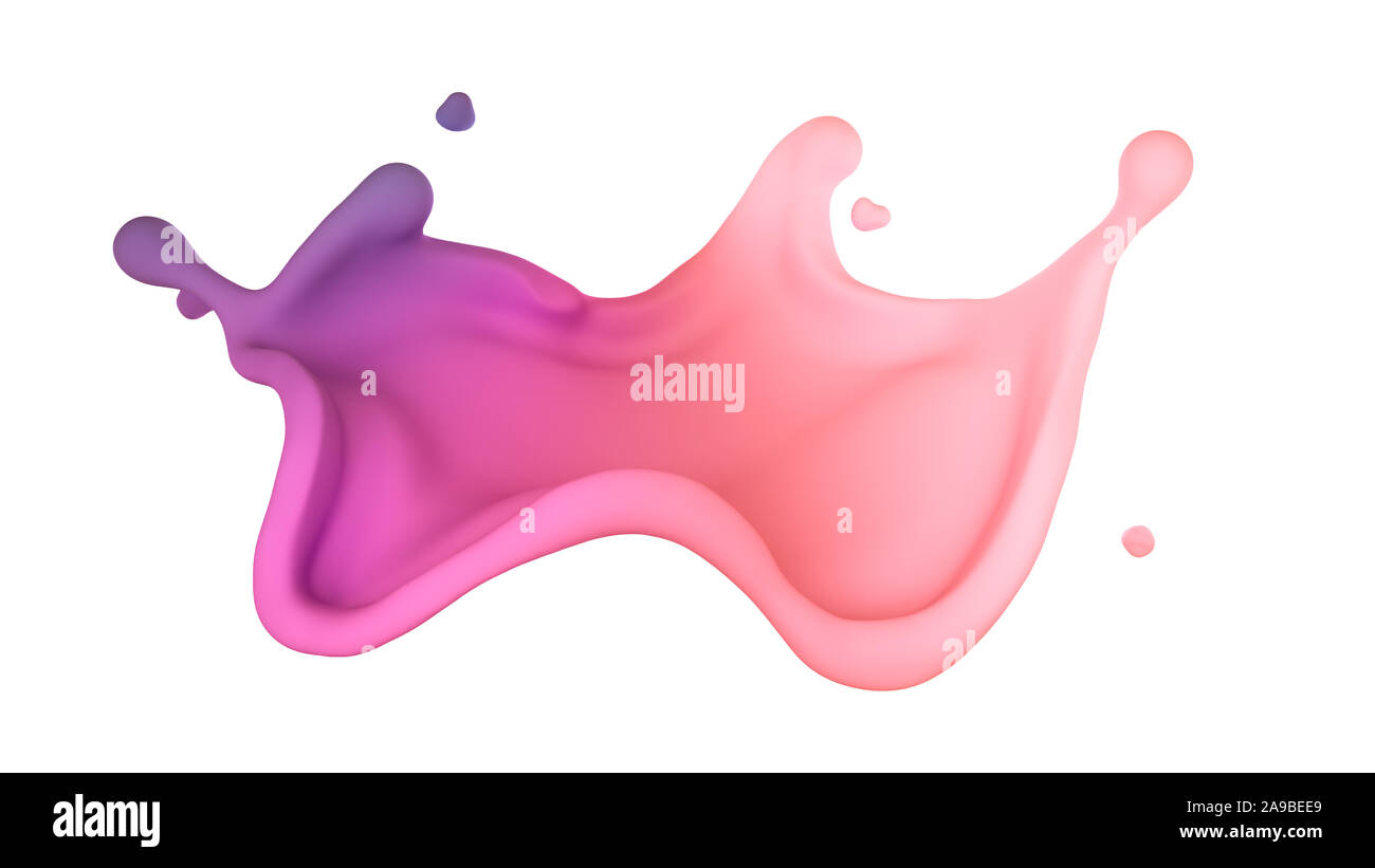 Beautiful multi-color splash of liquid . 3D illustration, 3D ...