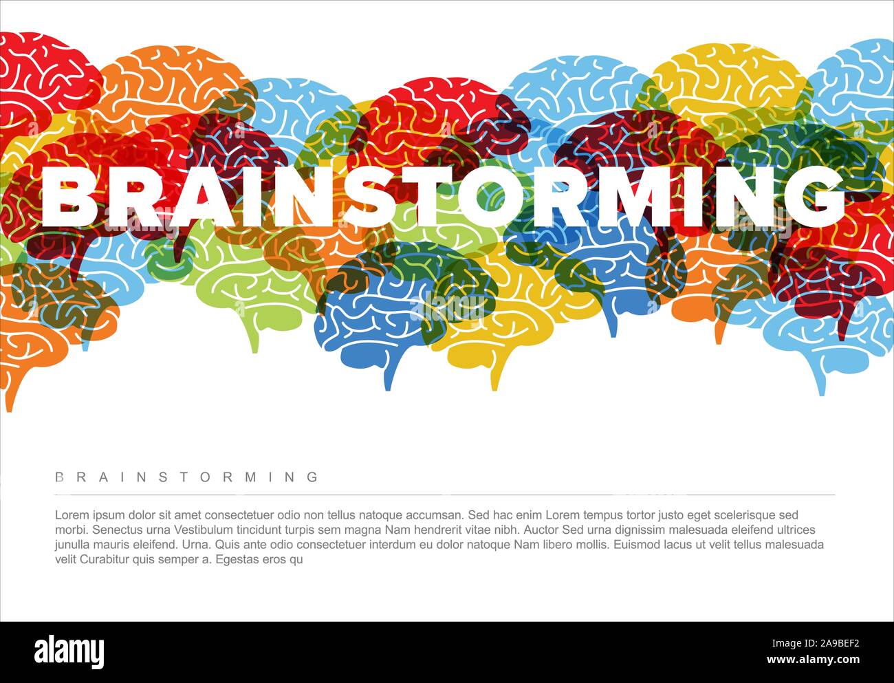 Brainstorming concept illustration template with place for your text ...