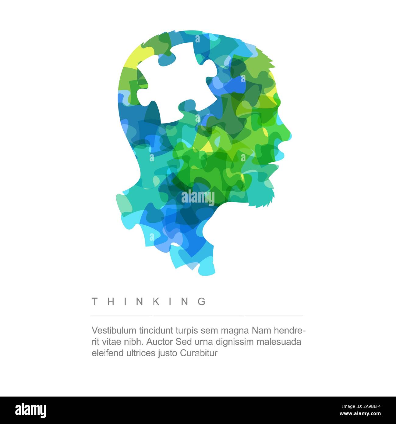 Vector thinking idea concept illustration - head made from colorful ...