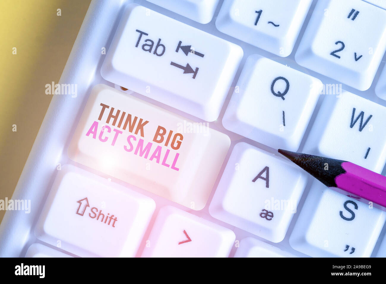 Handwriting text Think Big Act Small. Conceptual photo Great Ambitious ...