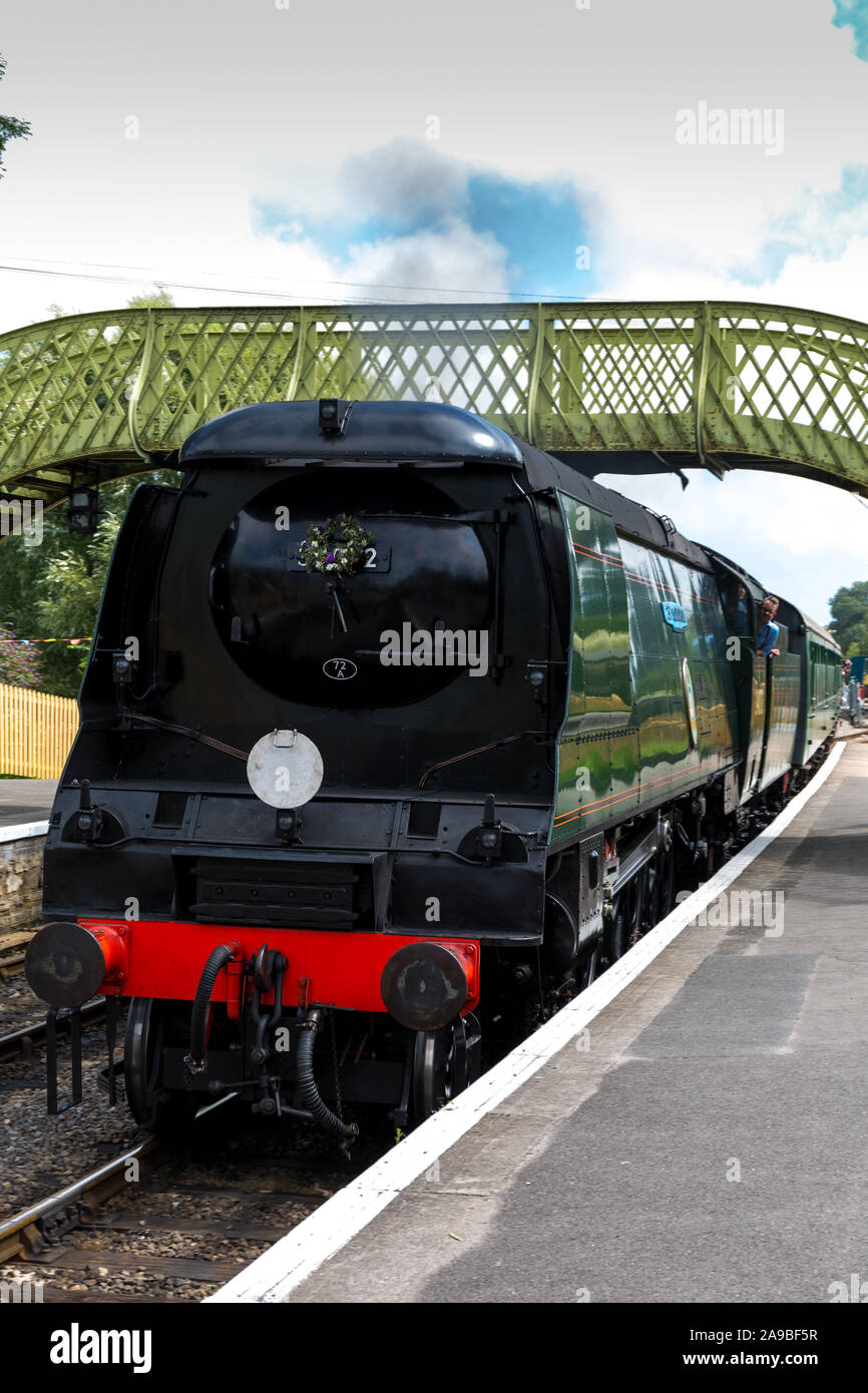 257 Squadron Battle of Britain Class Steam Locomotive on the Swanage to ...