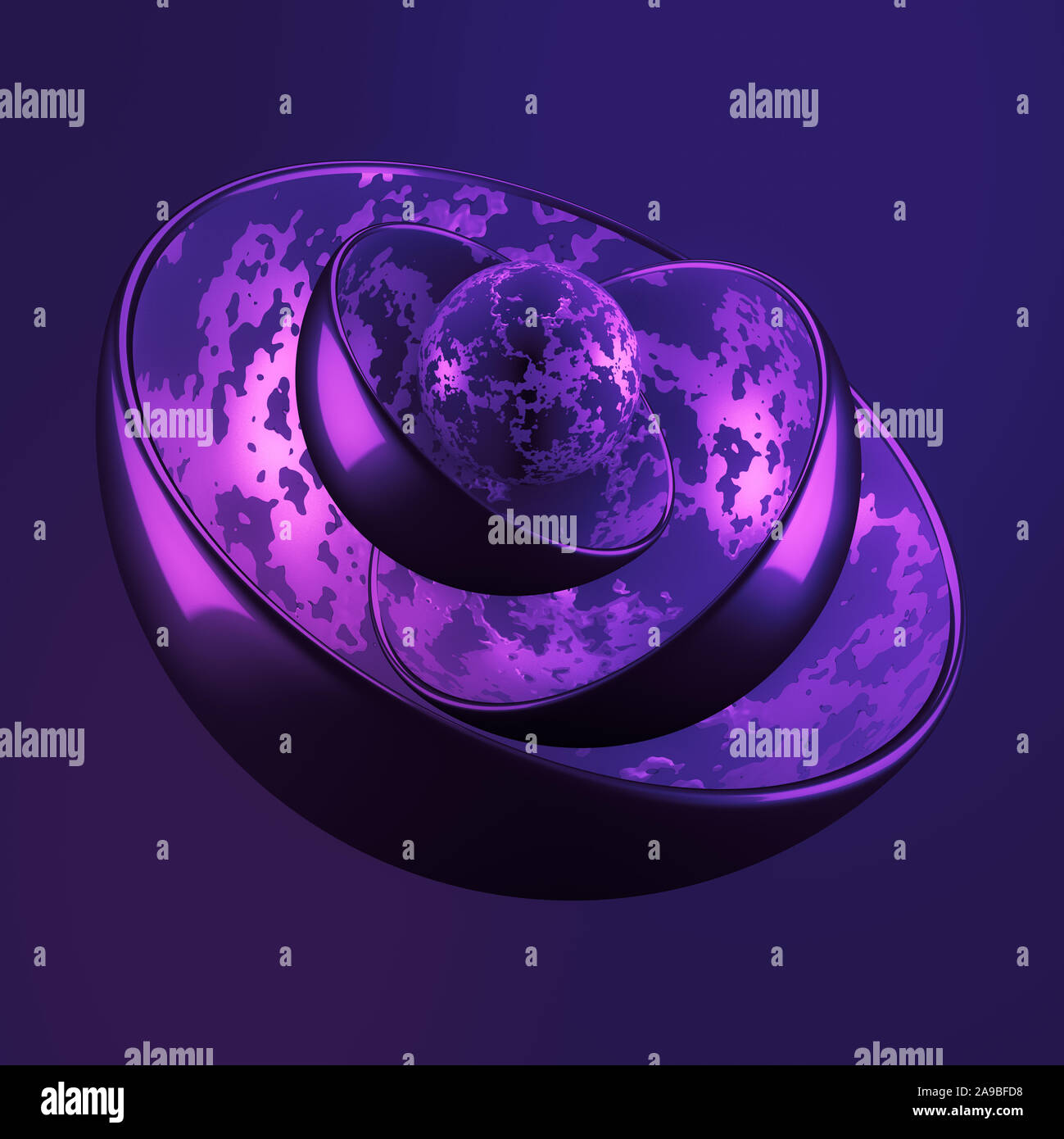 Purple geometric background with balls. 3d rendering 3d illustration ...