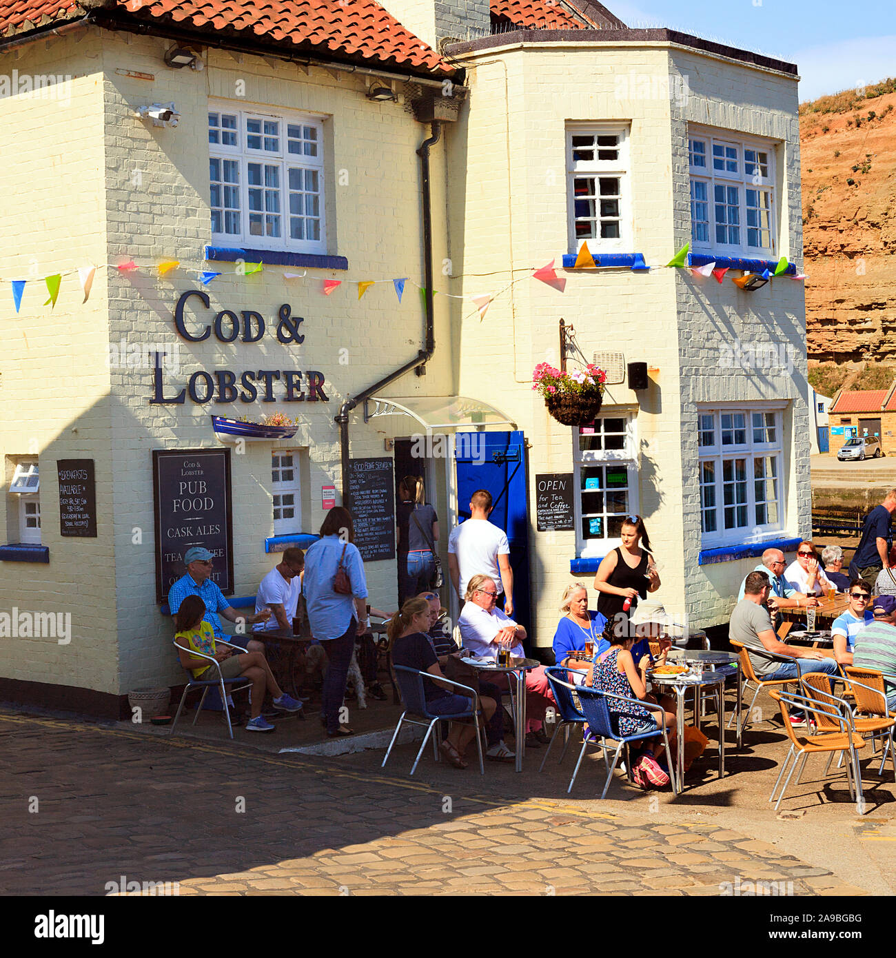 Cod & Lobster Pub in Staithes North Yorkshire Stock Photo - Alamy