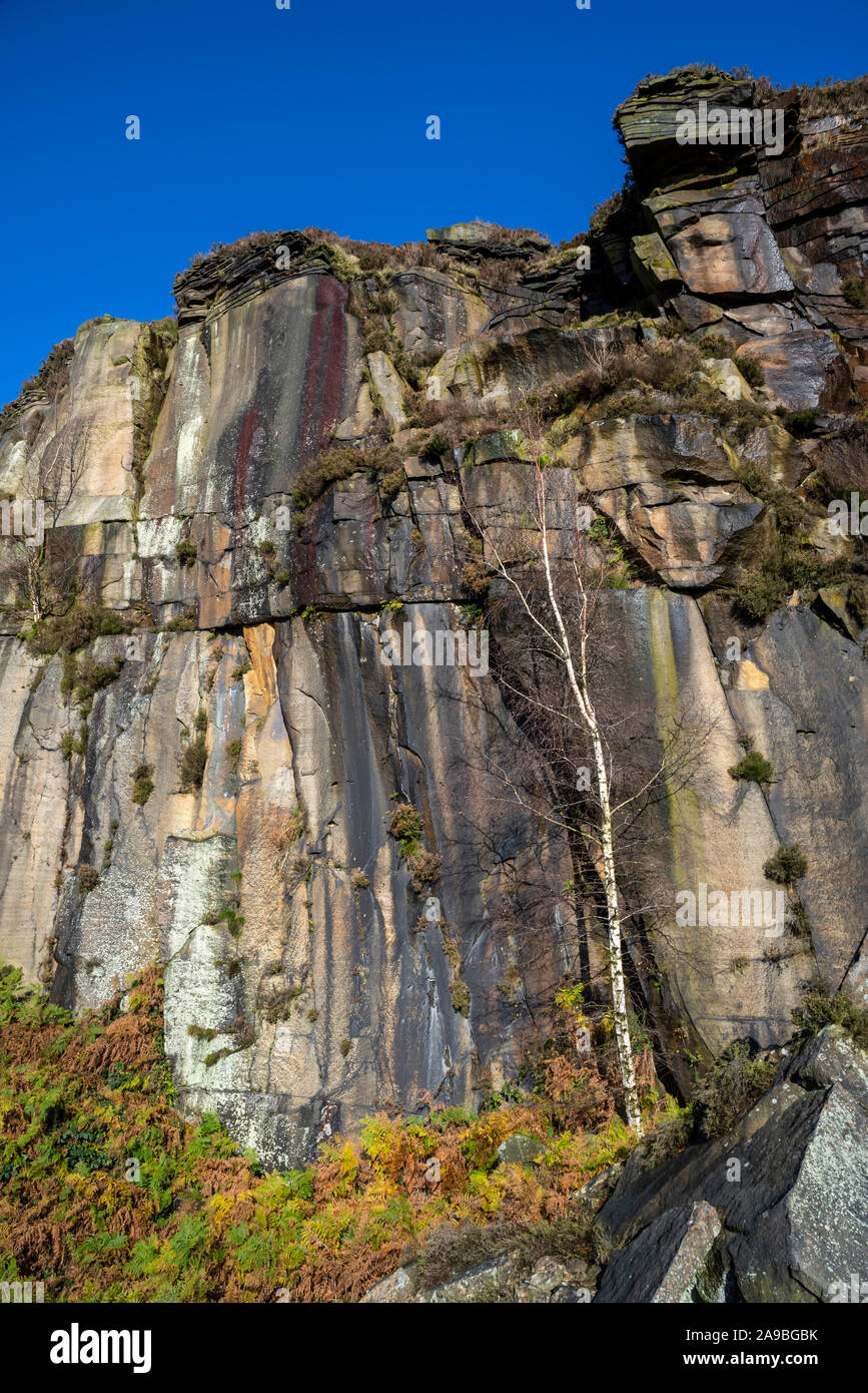 Old quarry at Tintwistle in the Longdendale Valley, Derbyshire, England ...