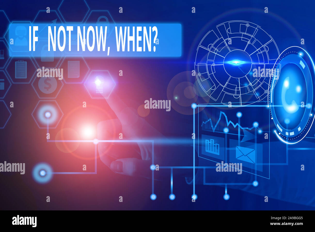 Text sign showing If Not Now When Question. Business photo showcasing ...
