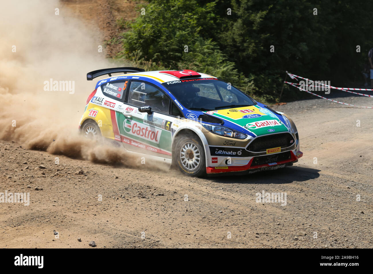ISTANBUL, TURKEY - JULY 07, 2019: Bugra Banaz drives Ford Fiesta R5 of ...