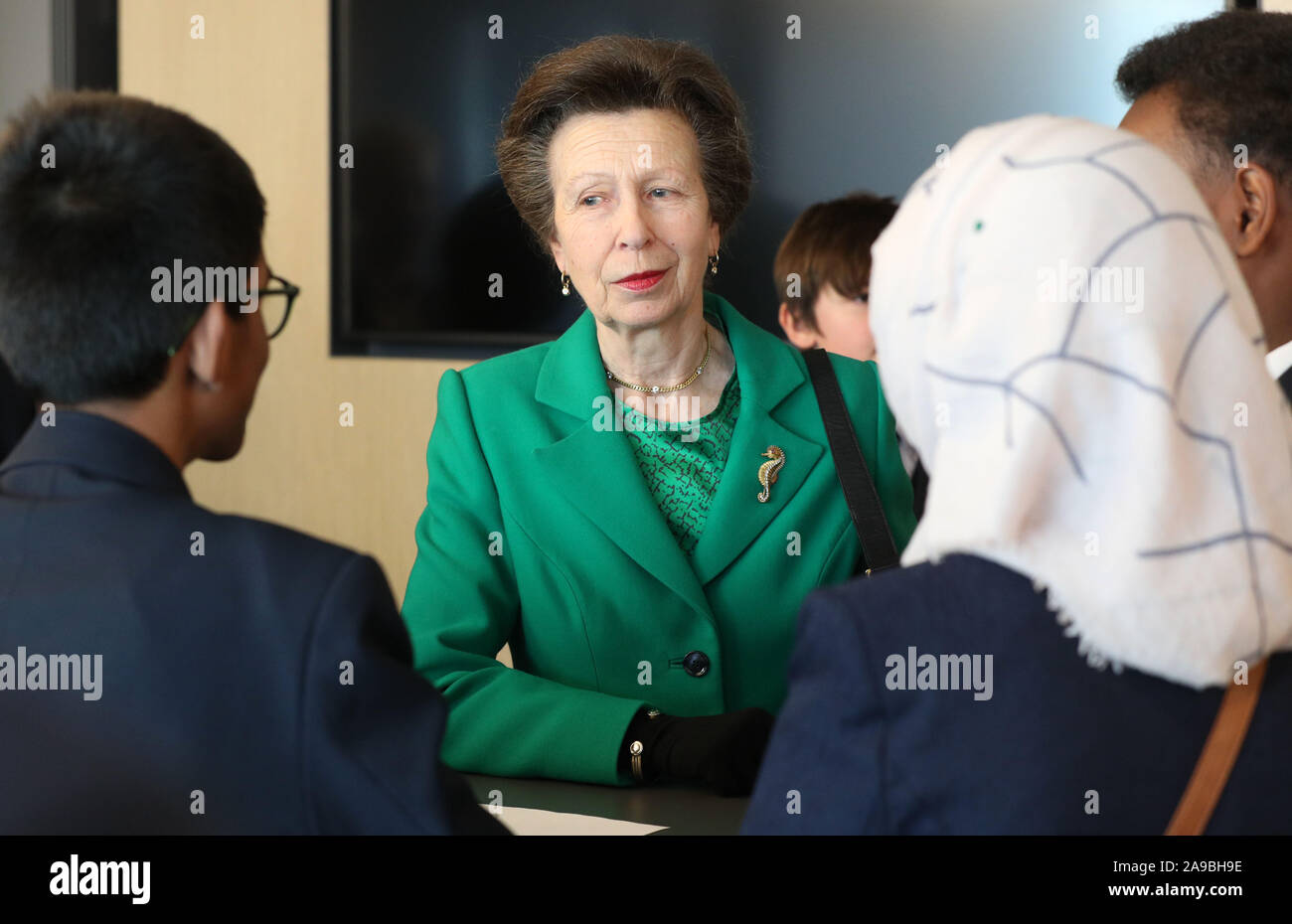 The Princess Royal speaks to students as she attends the Royal National ...