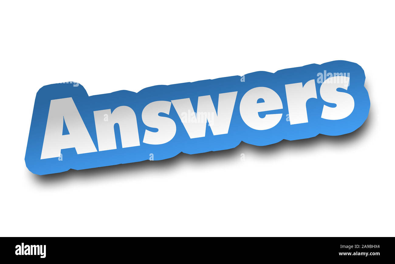 answers concept 3d illustration isolated on white background Stock ...