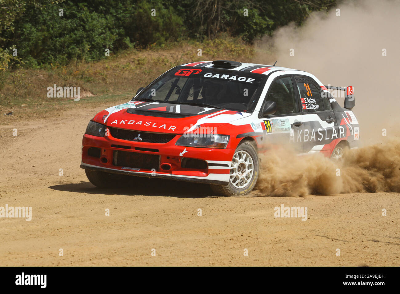 ISTANBUL, TURKEY - JULY 06, 2019: Erol Akbas drives Mitsubishi Lancer ...