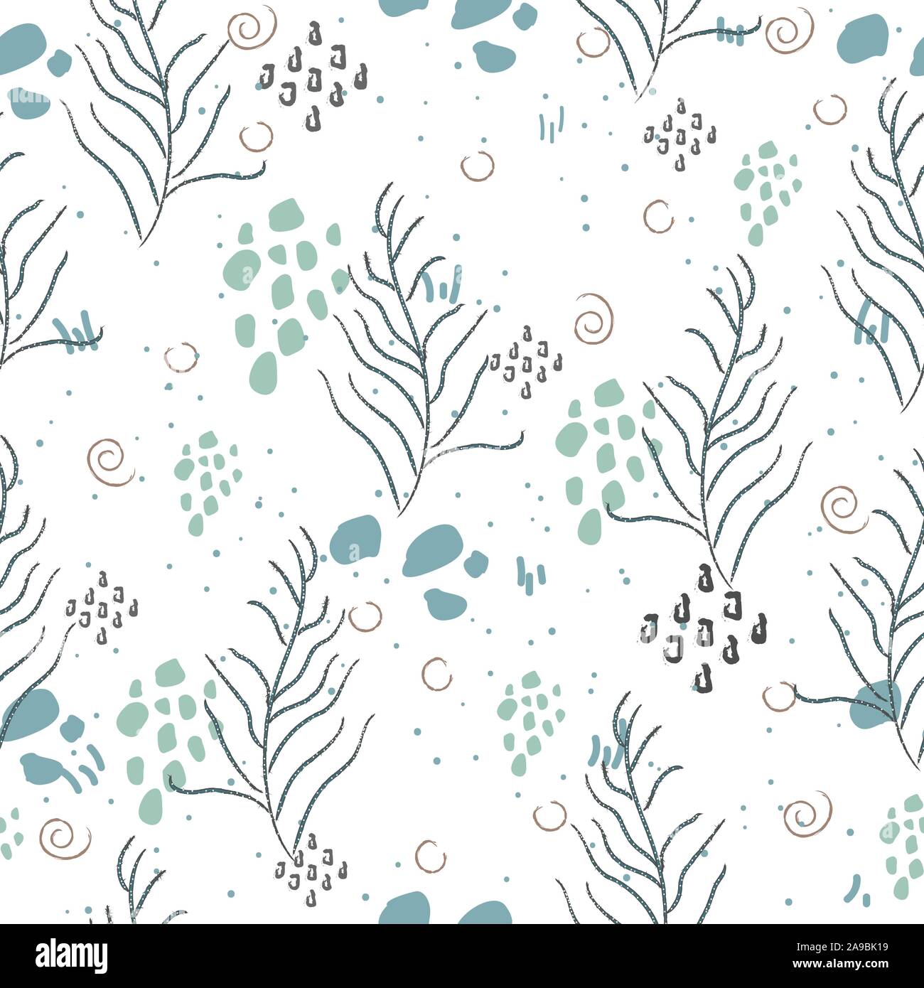 Seamless Algae Seamless Pattern. Modern Digital Design. Marine ...