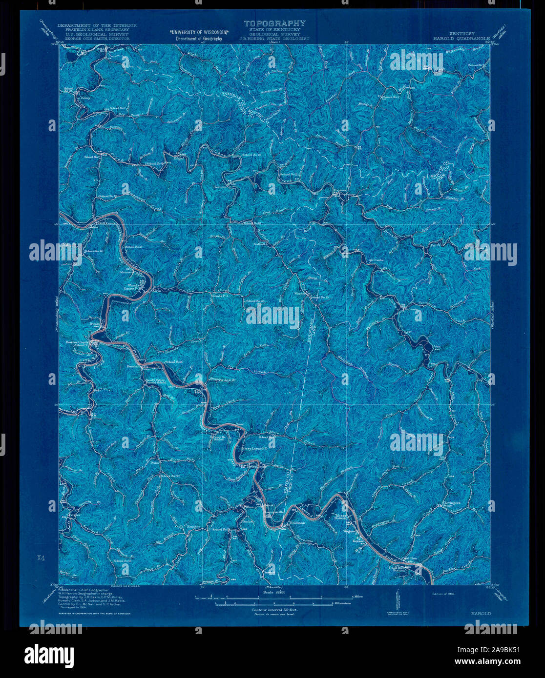 1916 kentucky map hi-res stock photography and images - Alamy