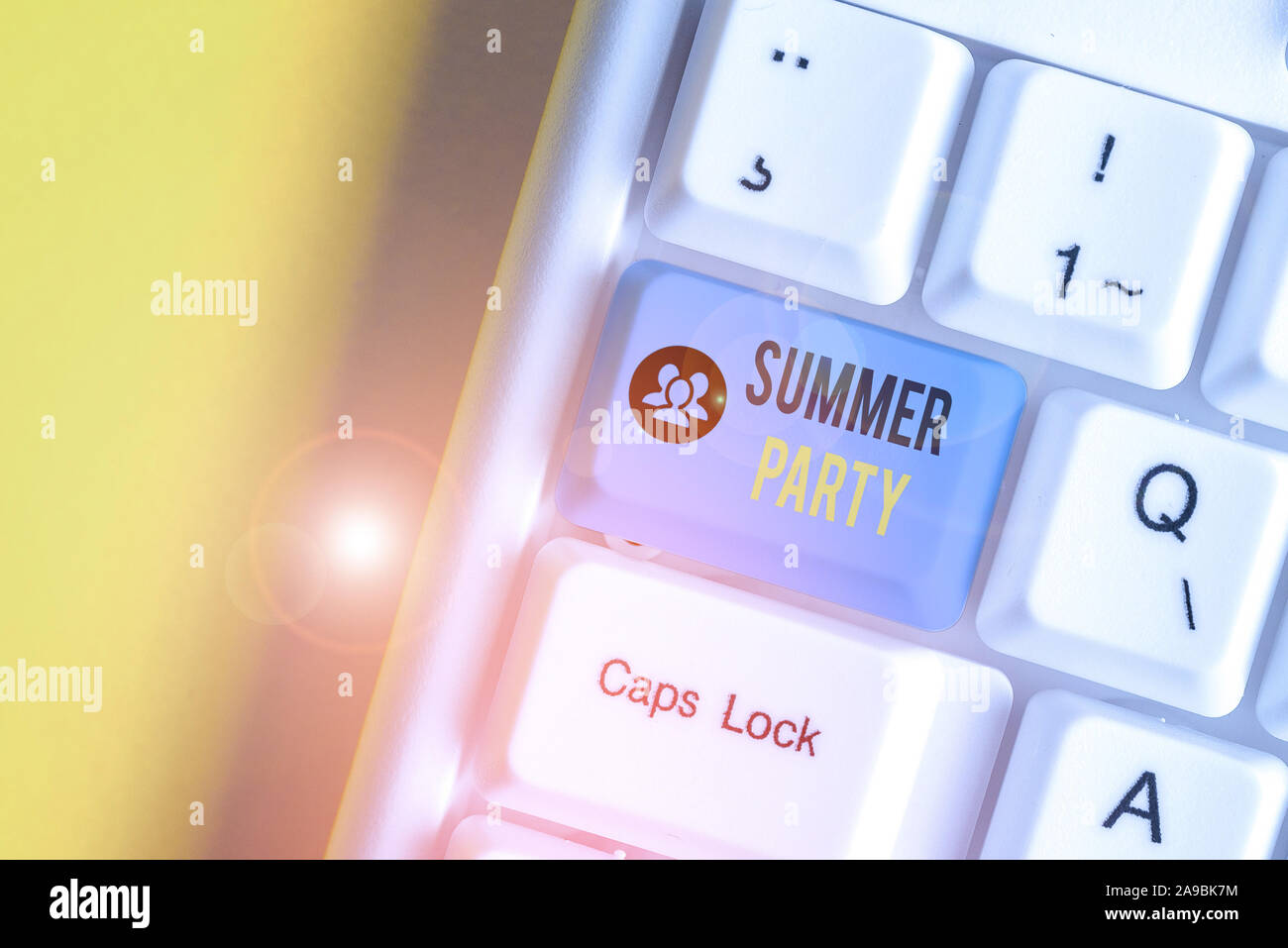 Writing note showing Summer Party. Business concept for social ...