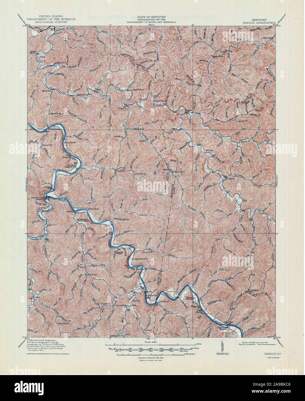 1916 kentucky map hi-res stock photography and images - Alamy