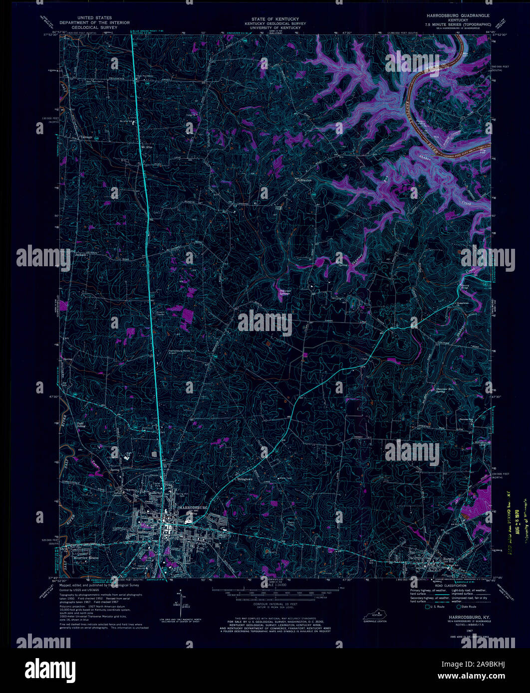 Map of harrodsburg hi-res stock photography and images - Alamy