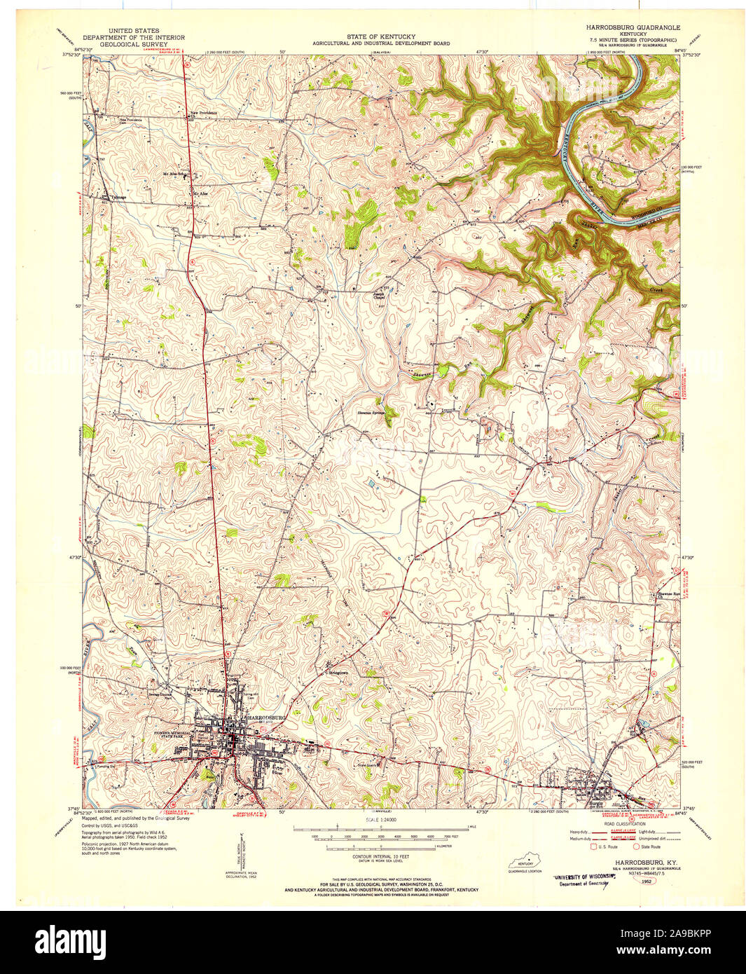 Map of harrodsburg hi-res stock photography and images - Alamy