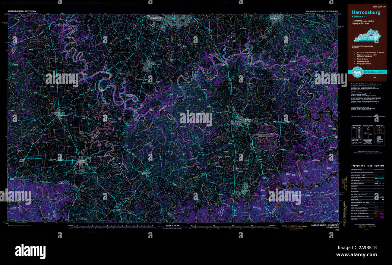 Map of harrodsburg hi-res stock photography and images - Alamy