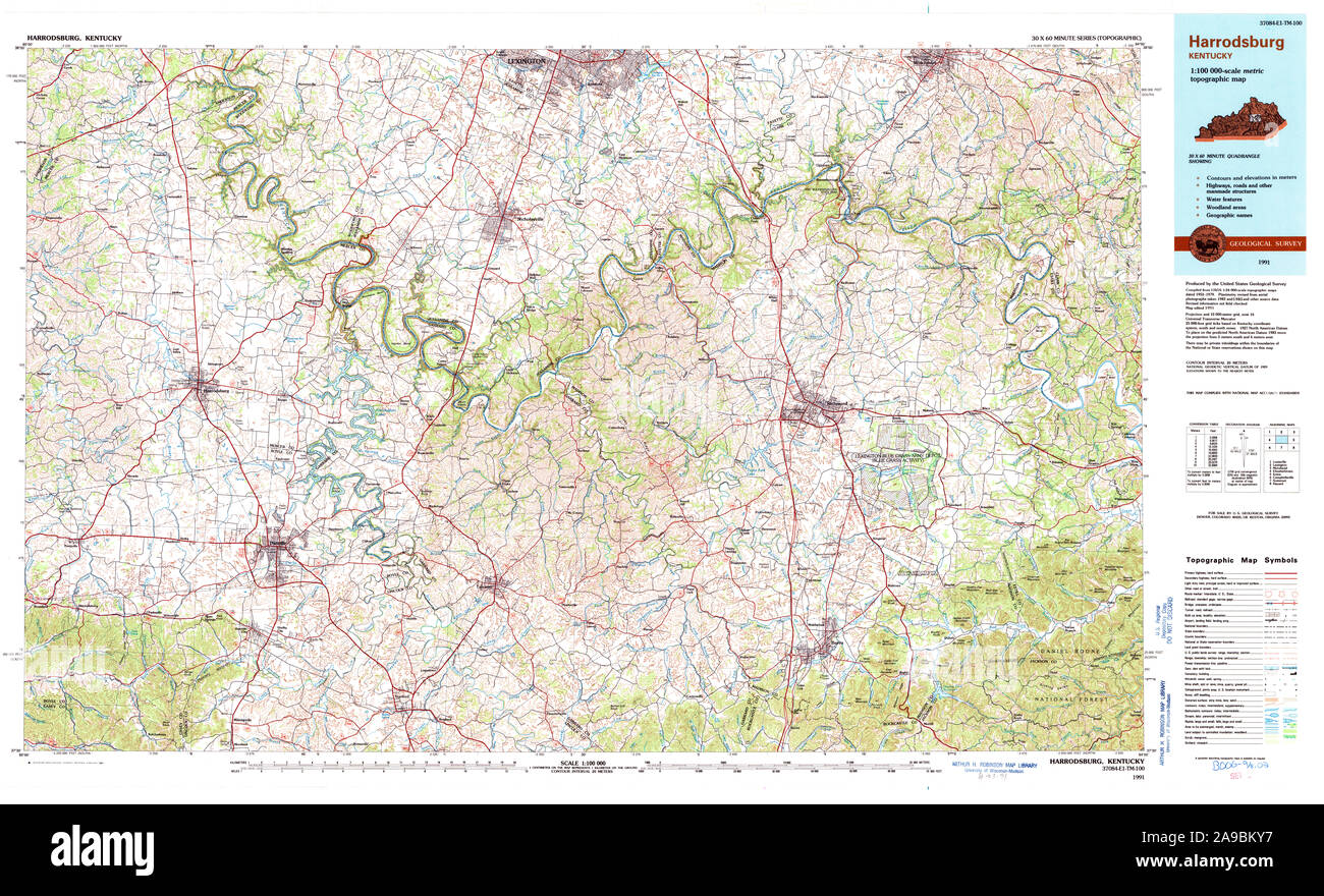 Map of harrodsburg Cut Out Stock Images & Pictures - Alamy