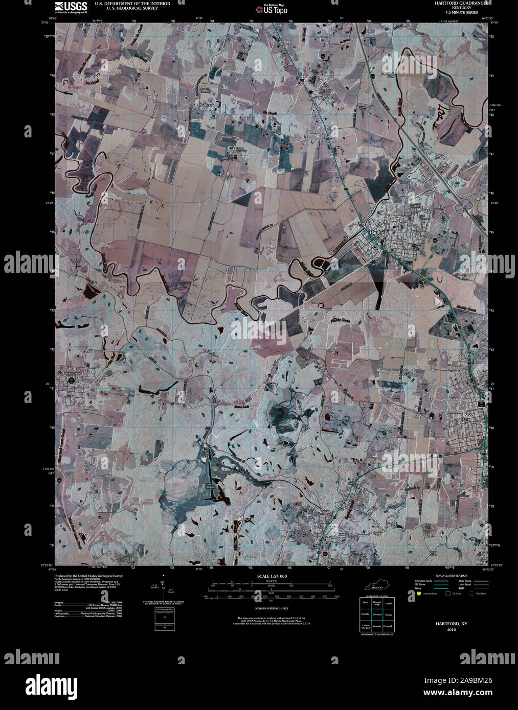 Hartford kentucky map hi-res stock photography and images - Alamy