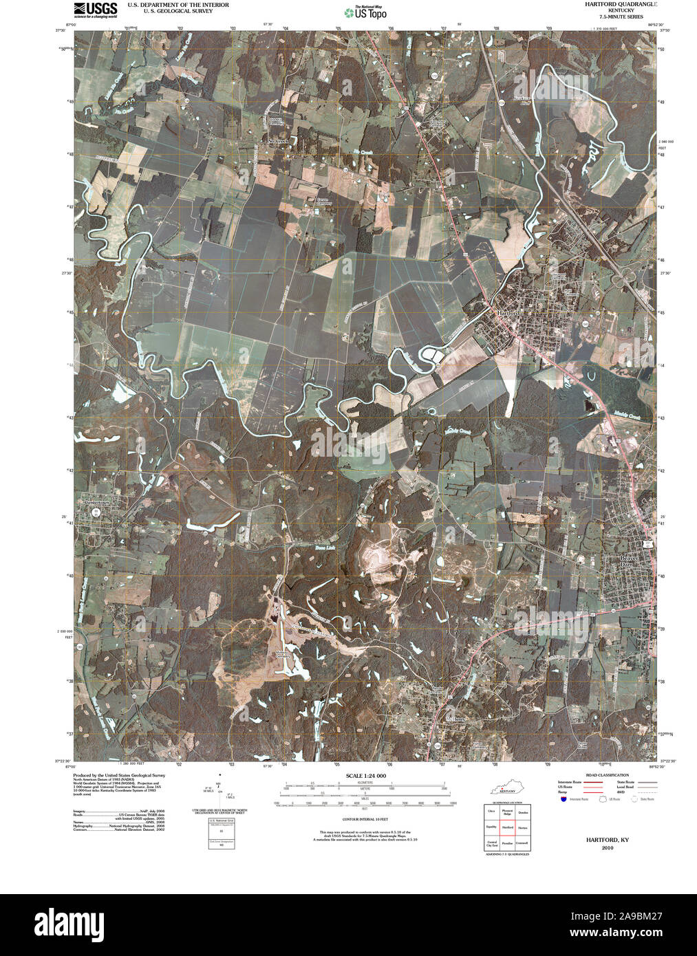 Hartford kentucky map hi-res stock photography and images - Alamy