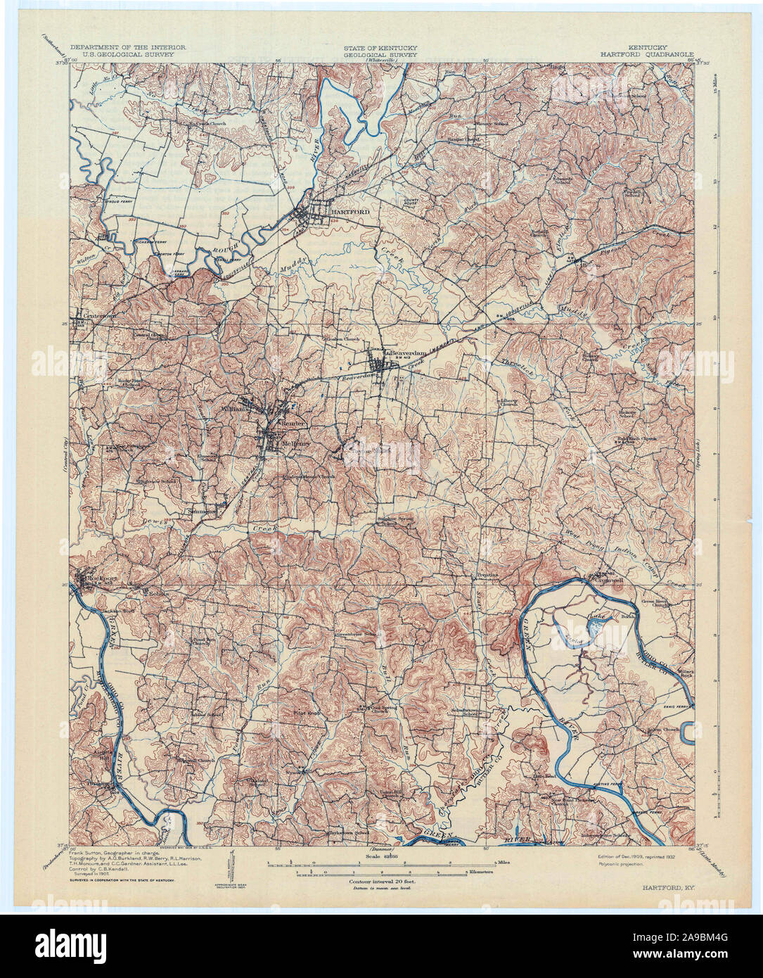 Hartford kentucky map hi-res stock photography and images - Alamy