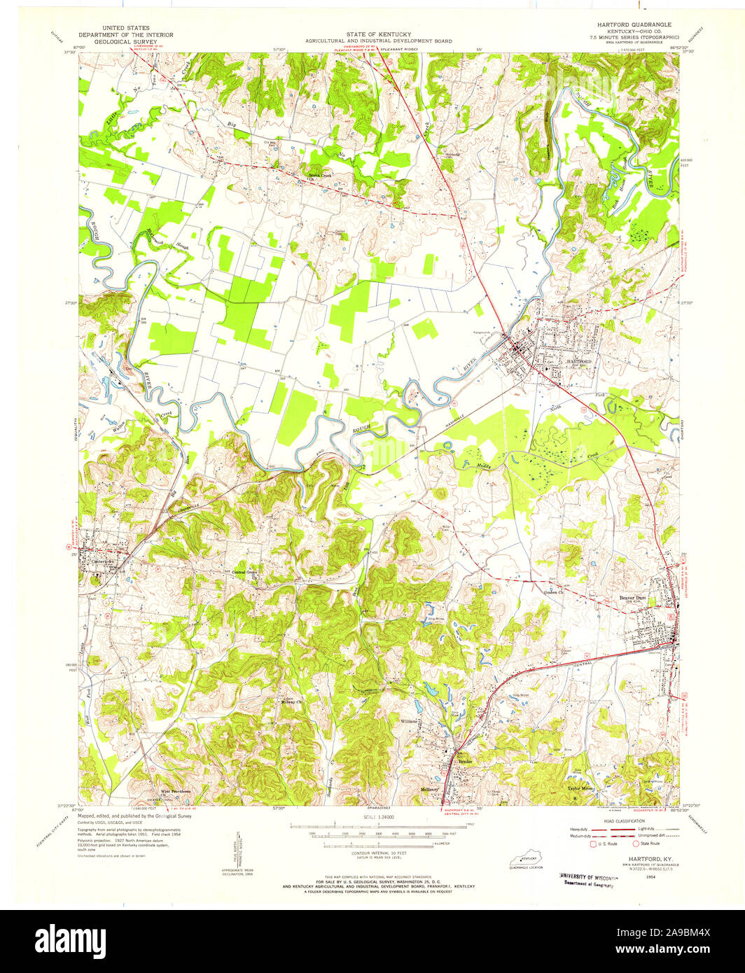 Hartford kentucky map hi-res stock photography and images - Alamy