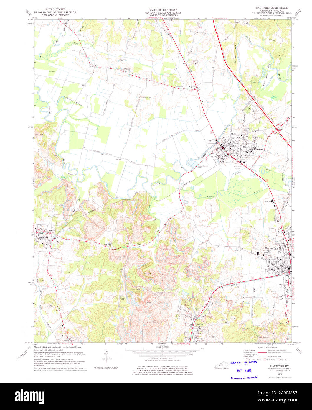 Hartford kentucky map hi-res stock photography and images - Alamy