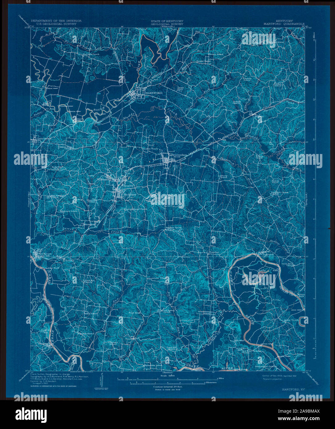 Hartford kentucky map hi-res stock photography and images - Alamy